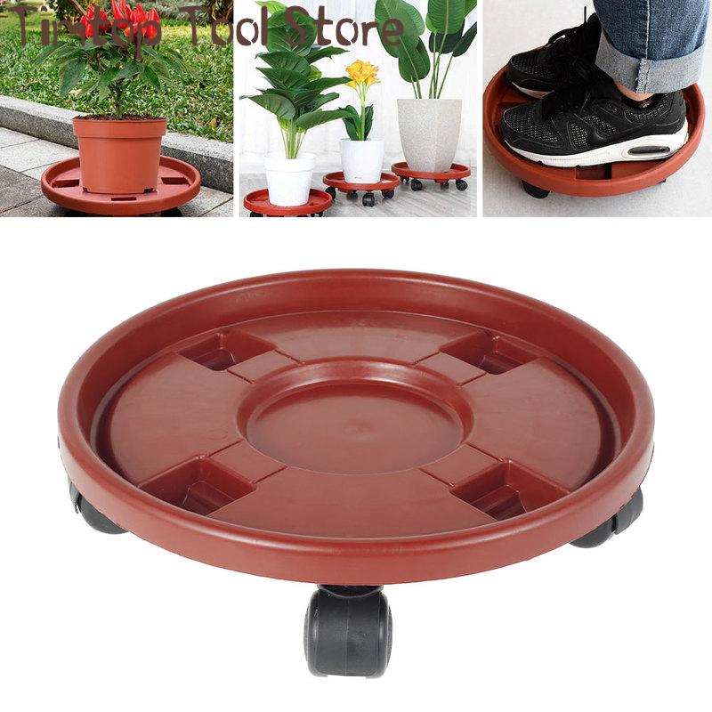 Flower Pot Tray with Universal Wheel 13 Inch Movable Plant Stand Round ...