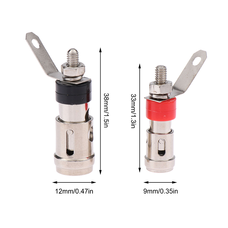 2Pcs New Nickel Plated 2mm/4mm L Banana Audio Plug Jack Socket ...