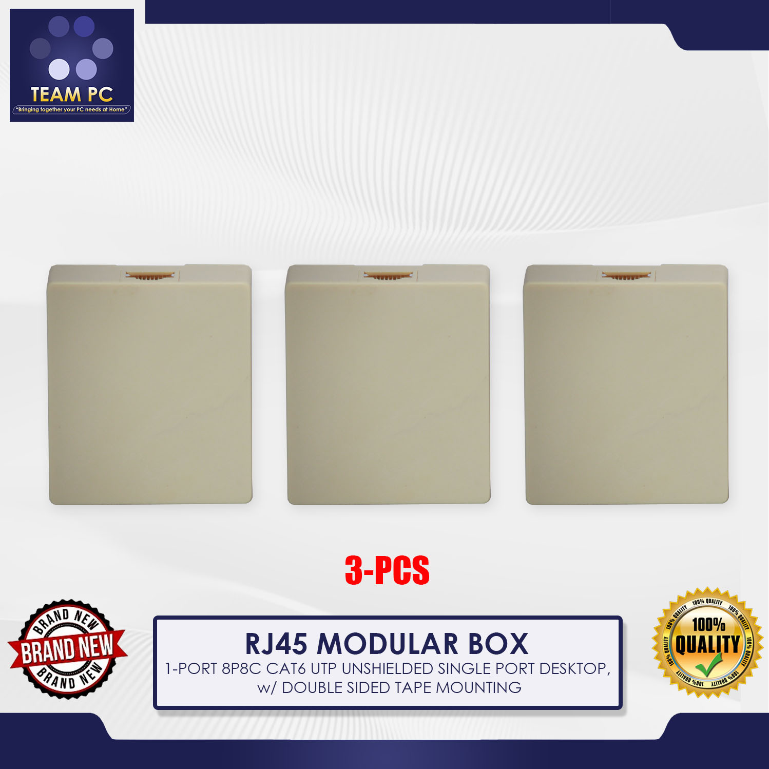 RJ45 MODULAR BOX, 1-PORT 8P8C CAT6 UTP UNSHIELDED SINGLE PORT DESKTOP ...