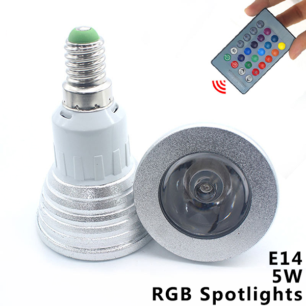 【TopazTrove】RGB LED bulb lamp E27 E14 AC85-265V 5W LED changing place Blubs the of RGB lighting ...