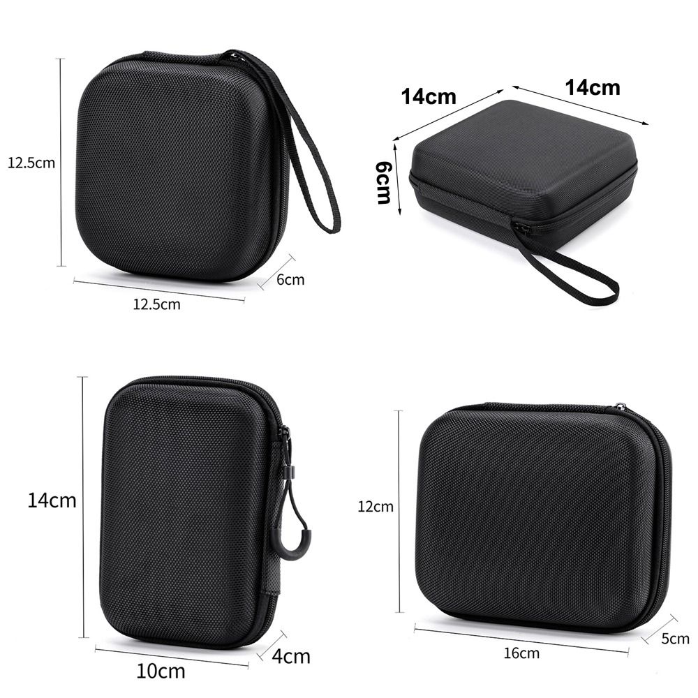Durable Hard Shell EVA Storage Box Black Mini Zipper Earphone Case ...