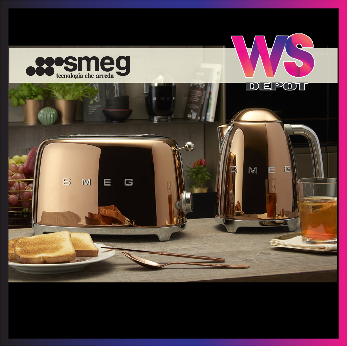 Smeg 50's Style Toaster TSF01RG - Rose Gold | Lazada