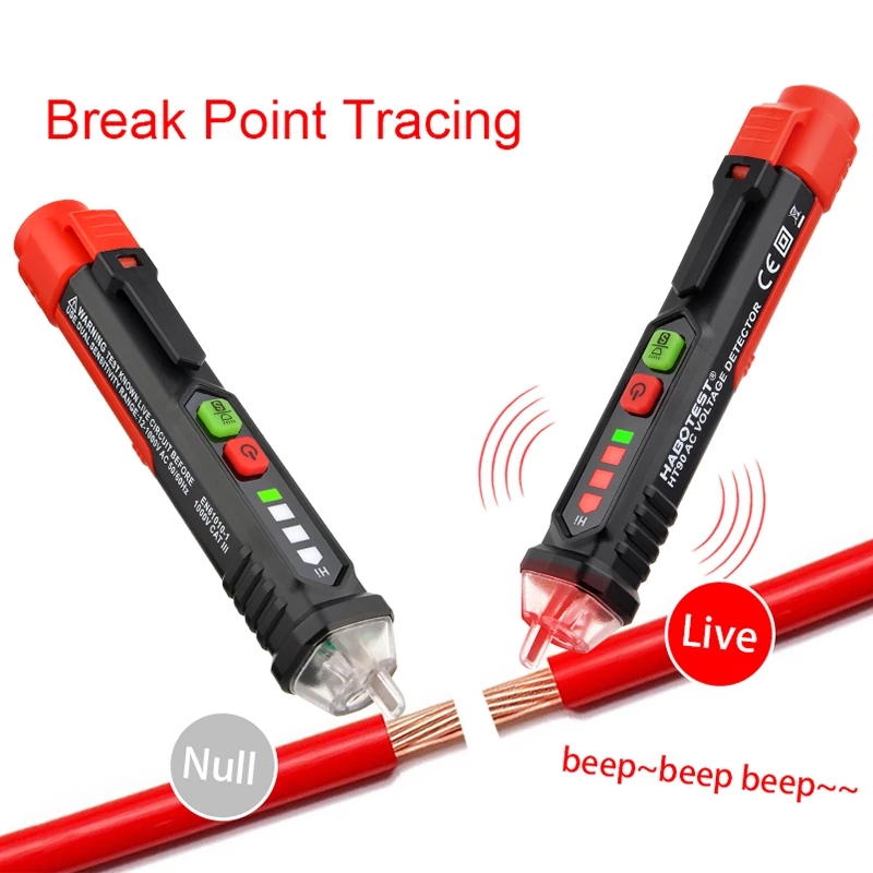 HABOTEST HT90 Non-Contact AC Voltage Detector Tester Pen Smart 12-1000V ...