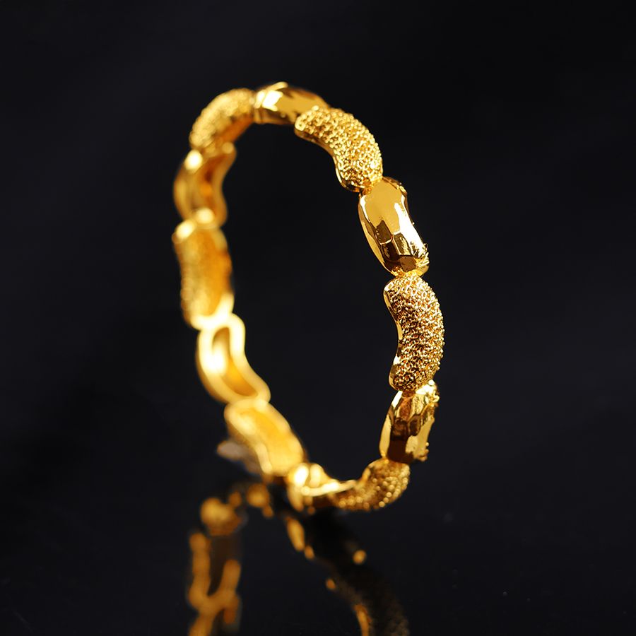 Luxury Dubai Gold Color Bangles For Women 24K Gold Plated Indian ...