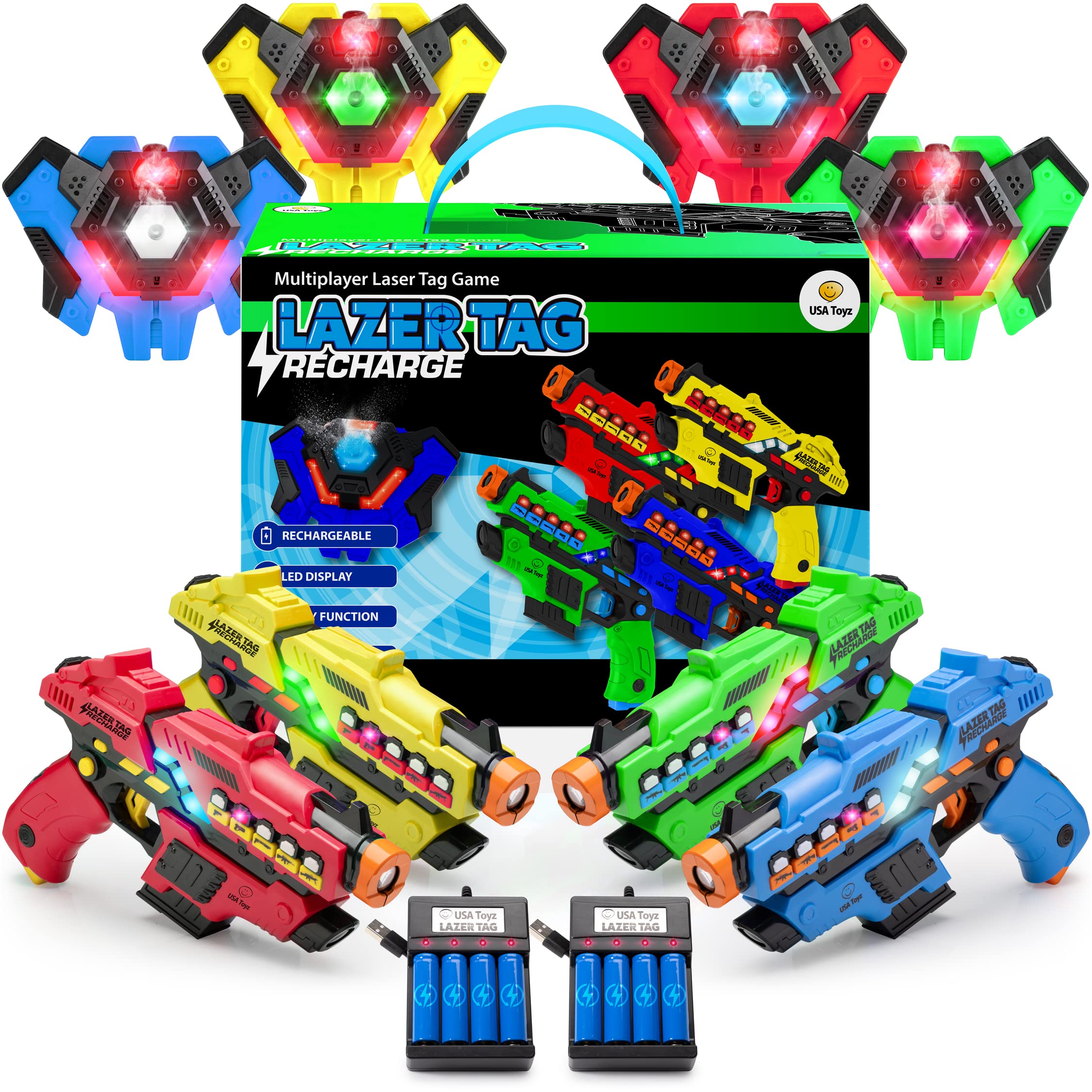 USA Toyz Rechargeable Laser Tag Game 4pk Laser Tag Set With Blaster
