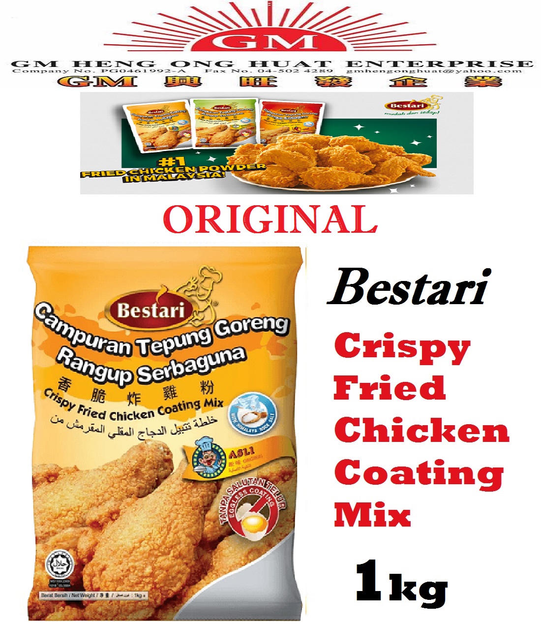 Bestari Crispy Fried Chicken Coating Mix Original / Hot & Spicy ...