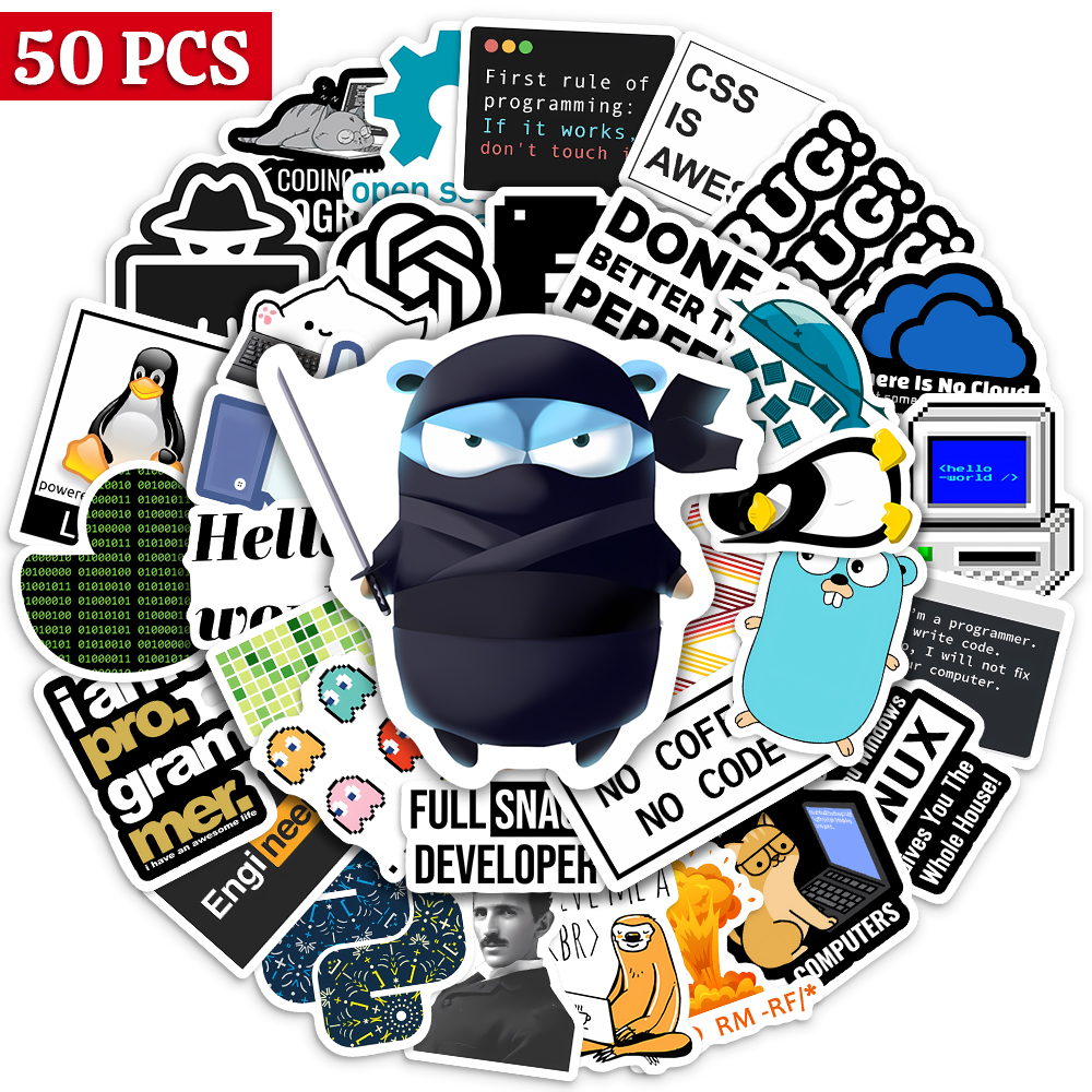 Hacker Programming Application Logo Developers Languages Pvc Waterproof ...