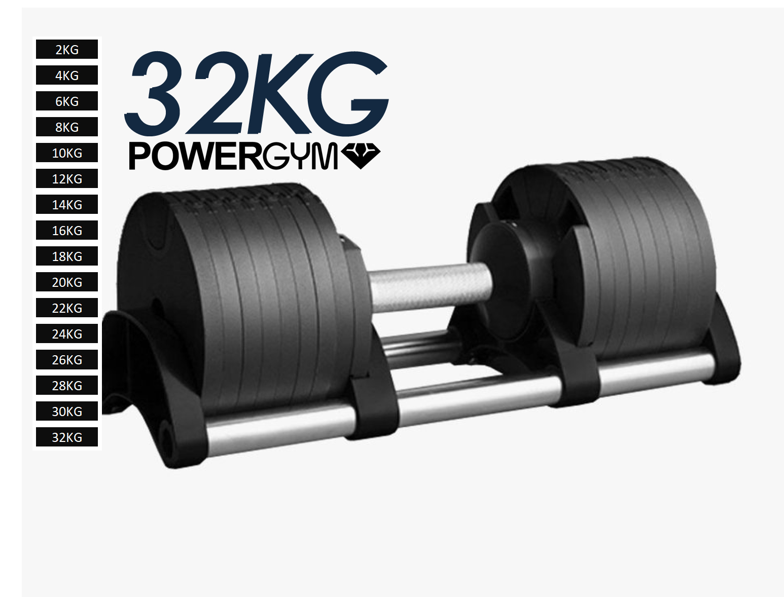 Powergym Adjustable Dumbbells / 20KG / 32KG / All In One Dumbbells ...