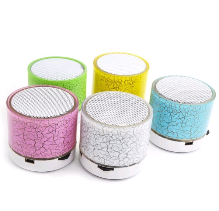 Speaker Bluetooth Motif Retak Mini Lampu LED Super Bass Corak Kaca ...