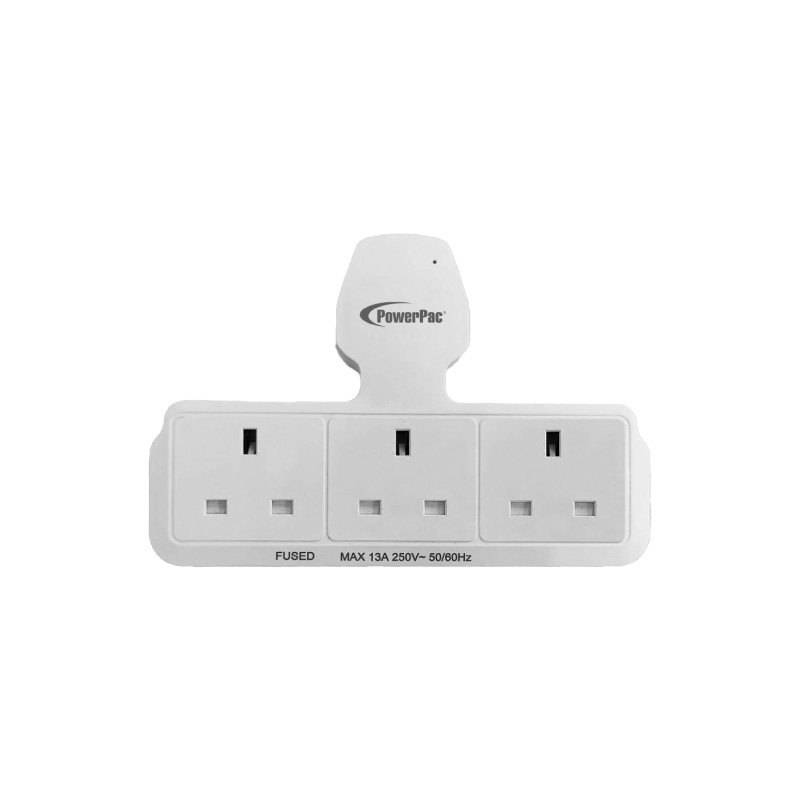 PowerPac Multi Plug Extension Adapter with 3 Way, USB-A, USB-C, Power ...