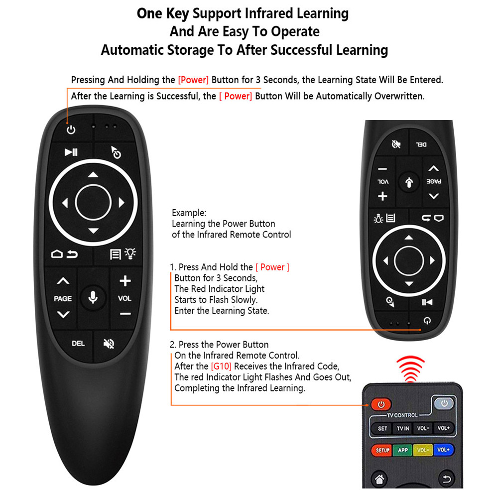 G10s G10 Pro 2.4g Wireless Air Mouse Voice Remote Control Gyro Sensing ...