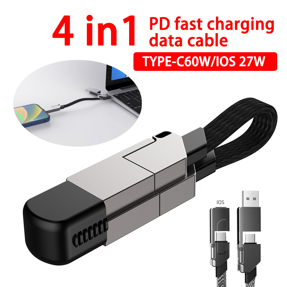 totoro 3C outlets 2025 New 4 in 1 Multi Fast Charging Cable Keychain PD ...
