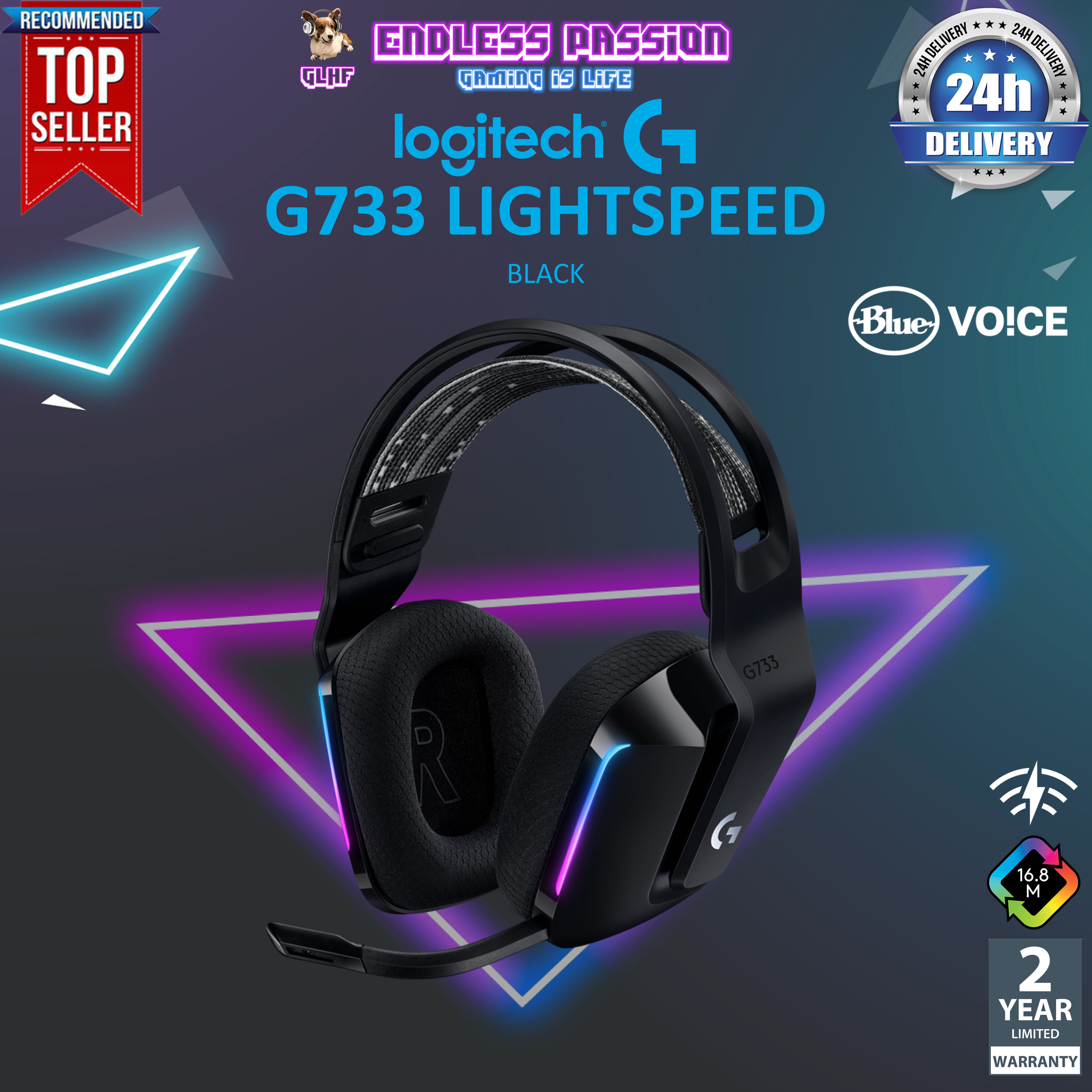Logitech G733 Lightspeed Wireless Gaming Headset with Suspension ...