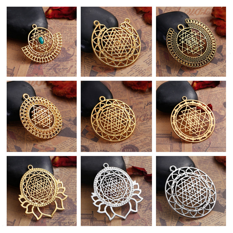 【Qian poem li Store】8Seasons Meditation Pendants Round Gold/Silver ...
