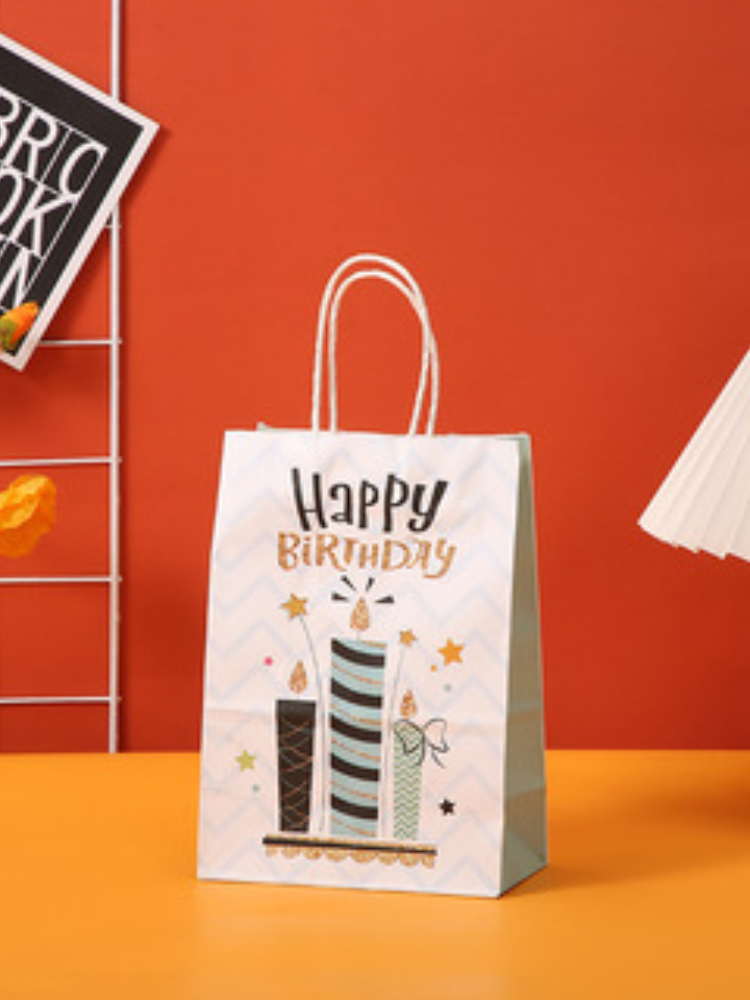 10PCS Pack Happy Birthday Paper Bag Birthday Party Bag Goodie Bag Gift ...