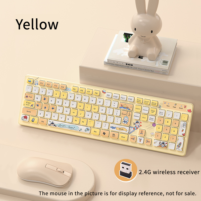 Personalized painted rocket chocolate girl cartoon wired keyboard 104 ...