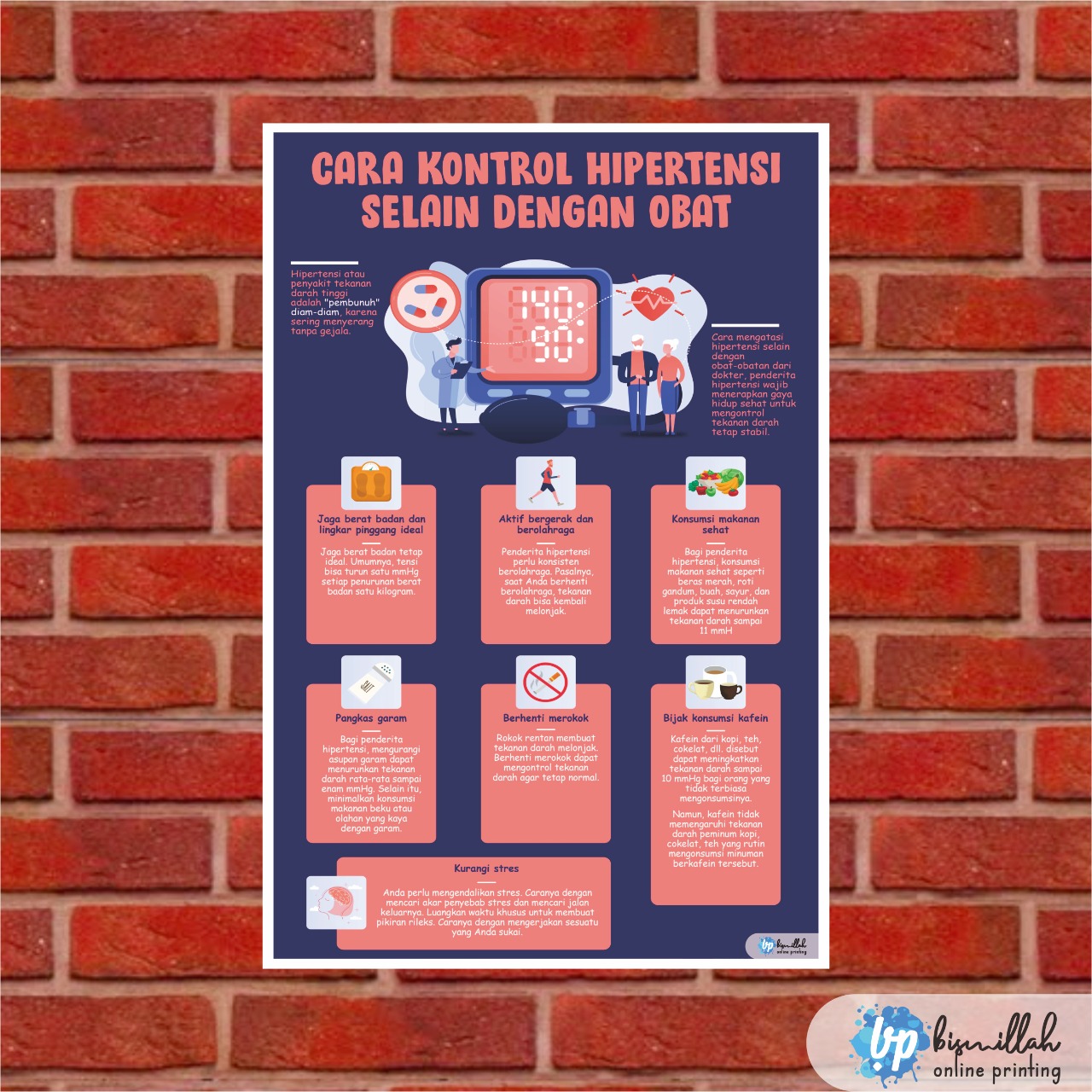 Poster Kesehatan Cara kontrol hipertensi selain dengan obat | Lazada ...