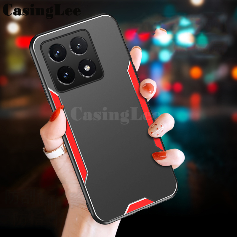 For Xiaomi 14t Pro Case Aluminum Metal Matte Cover Soft Silicone Frame 0303