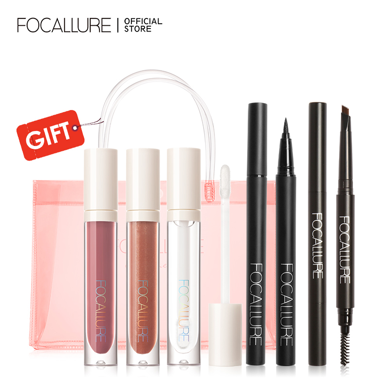 FOCALLURE Makeup Kit Complete Set Liptint Set Waterproof Matte Original Long Lasting Mascara ...