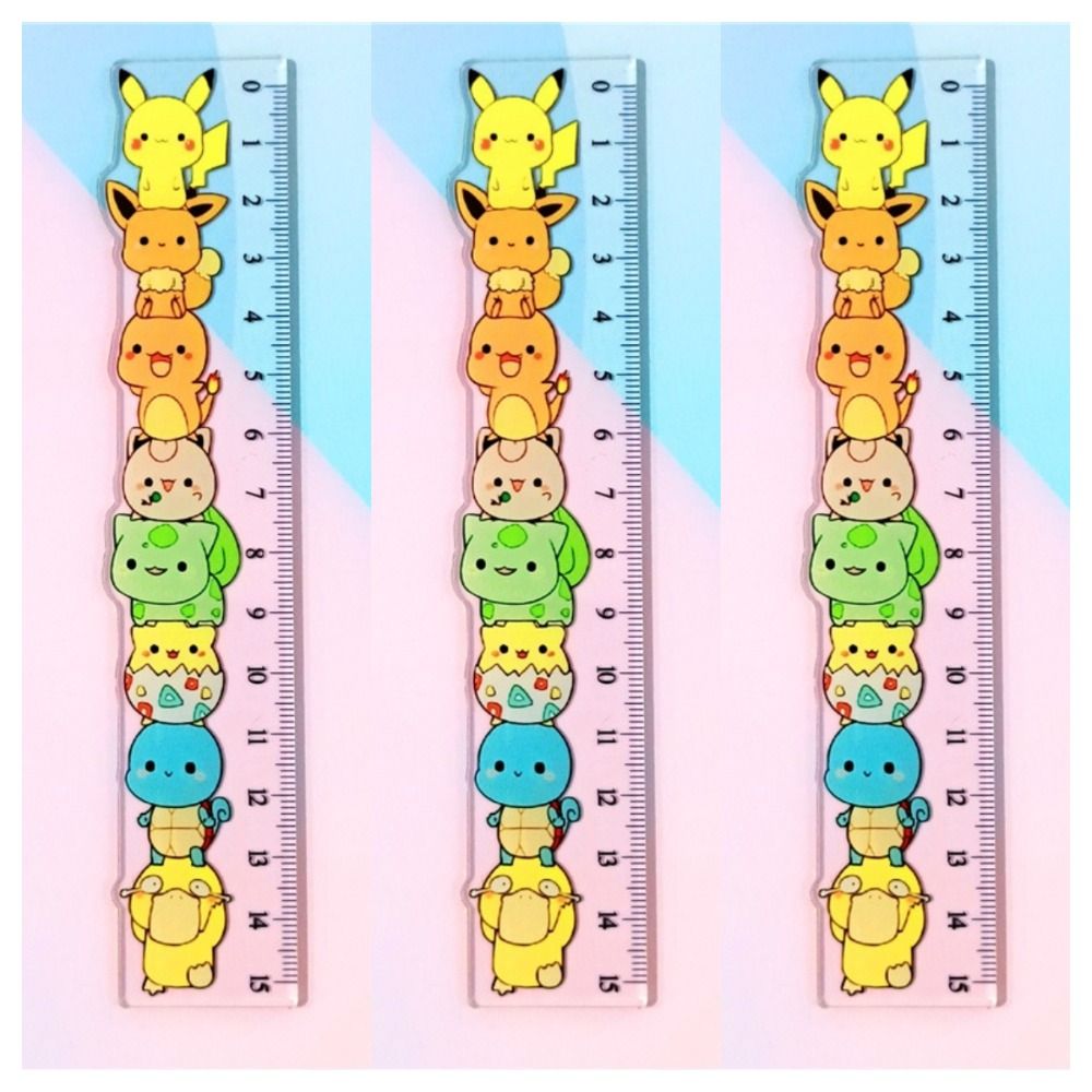Cute Pikachu Straight Rulers Cartoon Anime Doraemon Crayon Shin Chan ...