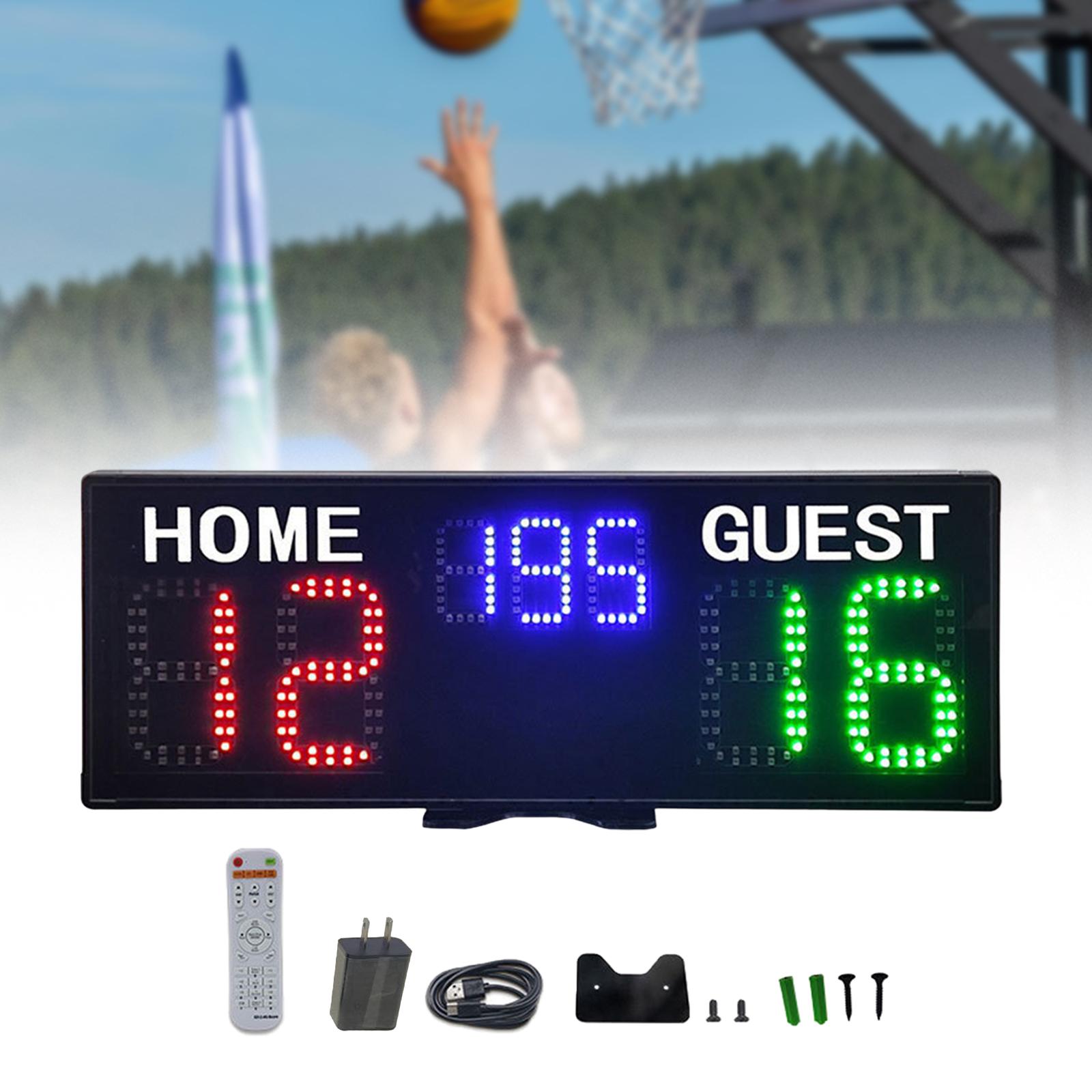 TOOYFUL Electronic Basketball Scoreboard Digital Scoreboard Home Guest ...