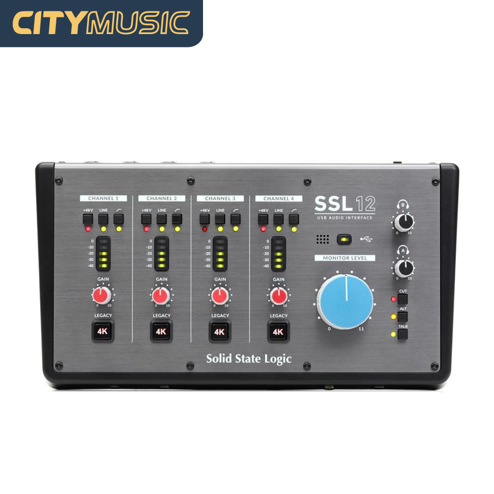 Solid State Logic SSL12, 12-in/8-out Audio Interface with 4 Mic/Line ...