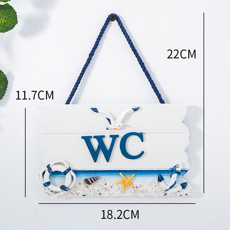 Mediterranean Ocean Style Welcome Wc Hanging Sign Board Plate Creative ...