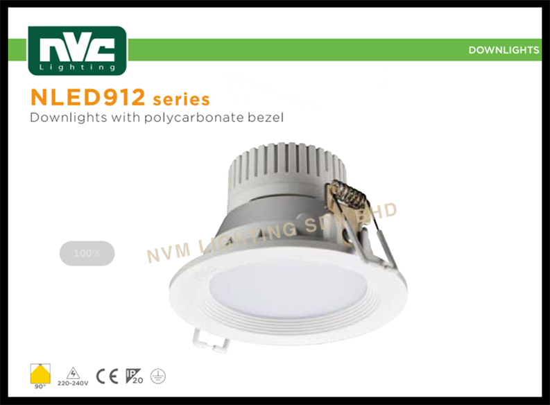 NVC NLED9125 LED Ceiling Downlight 12w 6.6Inch Daylight Lampu Siling ...