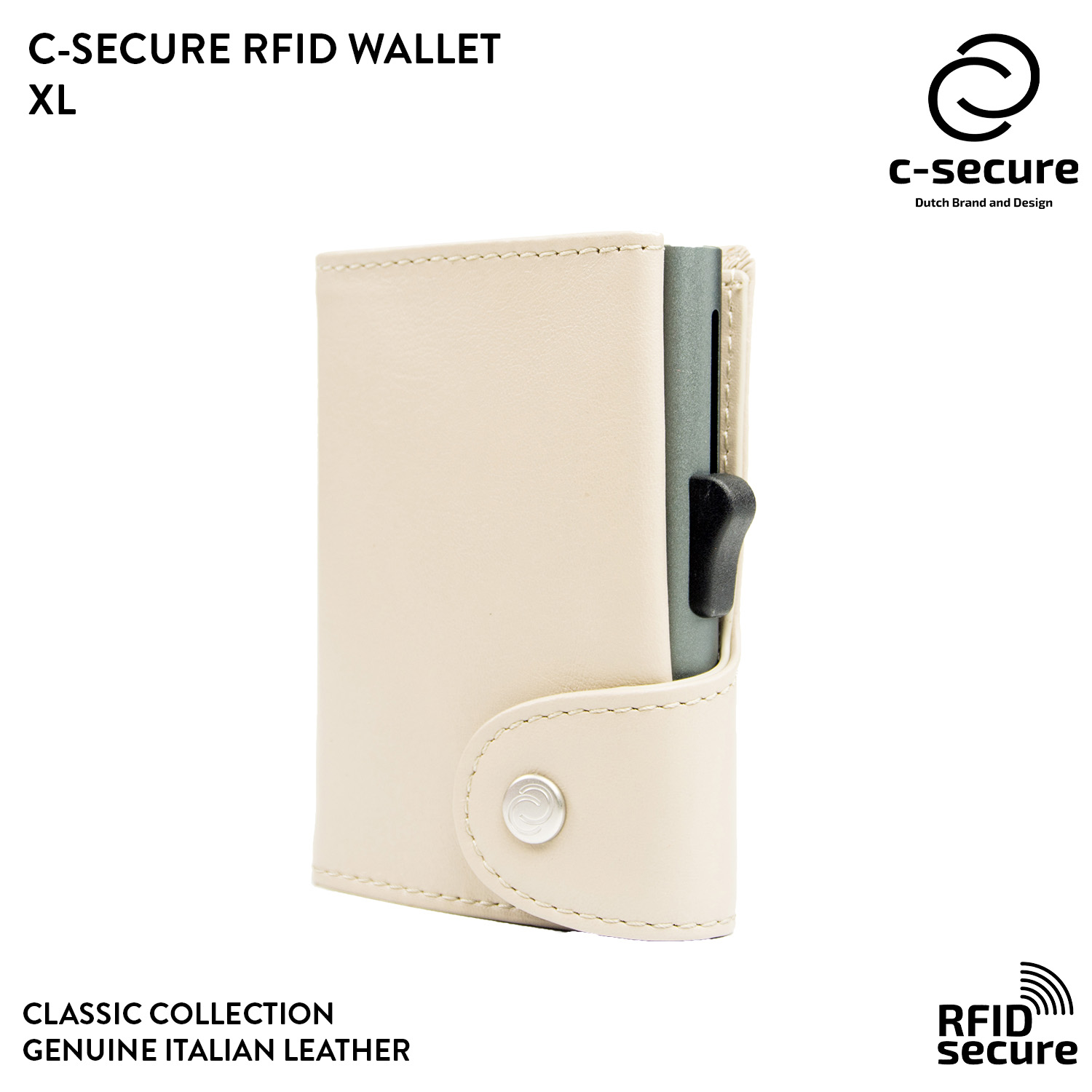 C-SECURE กระเป๋าใส่บัตร (RFID Protection) รุ่น Classic หนังวัวแท้ ขนาด ...