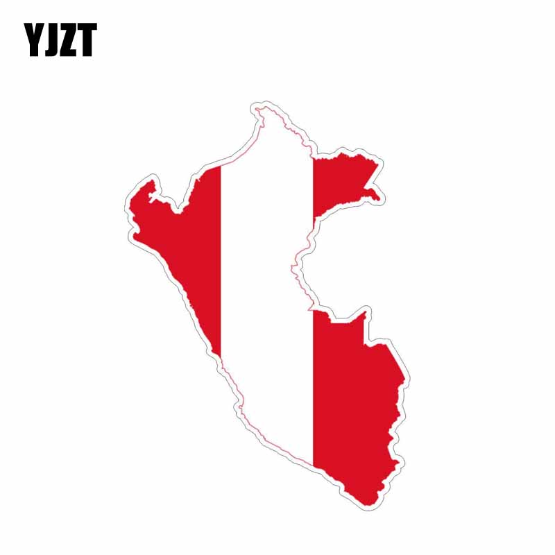 【Hottest Trends】YJZT 10CM*14.3CM Styling Peru Map Flag Car Sticker ...