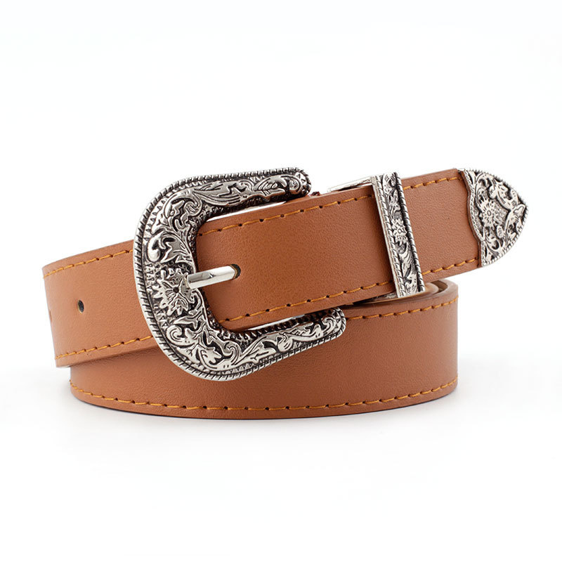 Vintage Adjustable Boho Western Belt Women Black Brown Leather Belt ...