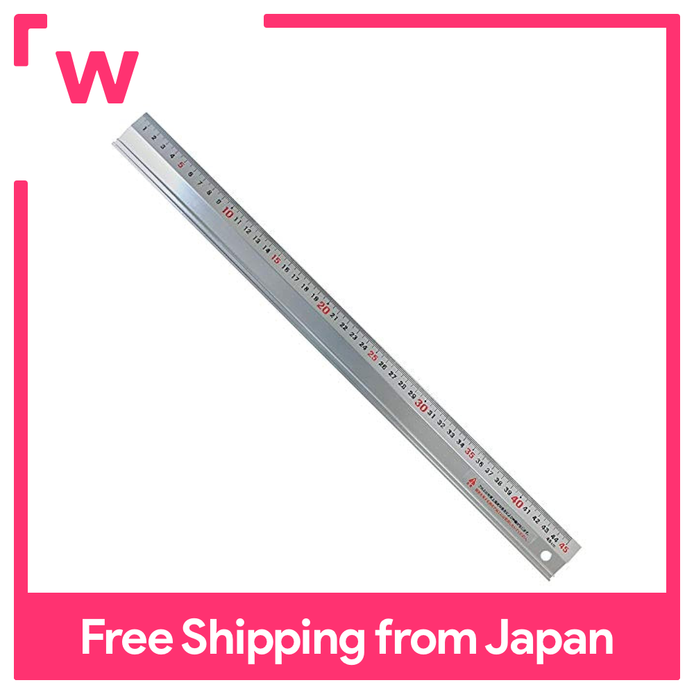BIGMAN Aluminum ruler with non-slip surface, 45cm, easy-to-read two ...