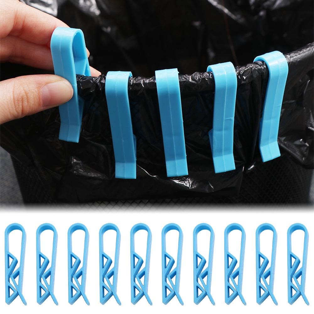 10Pcs Retaining Clamp Plastic Garbage Bags Clip Universal Blue Trash ...