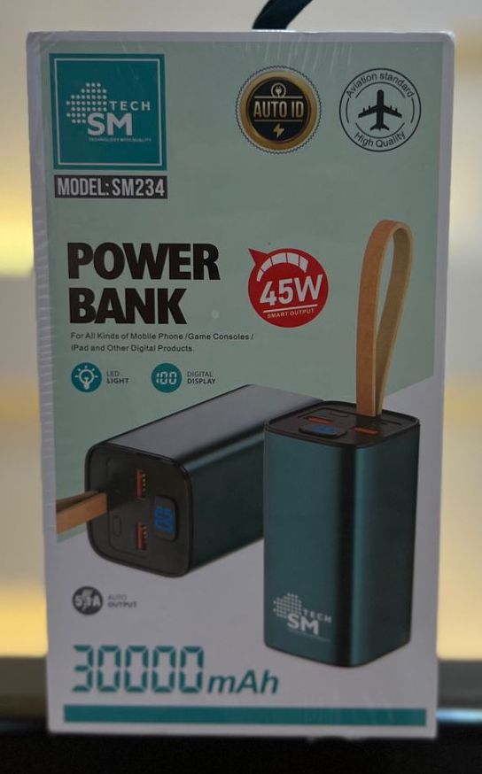 SM Tech Power 30000Mah Power Bank - 45W | Daraz.com.np