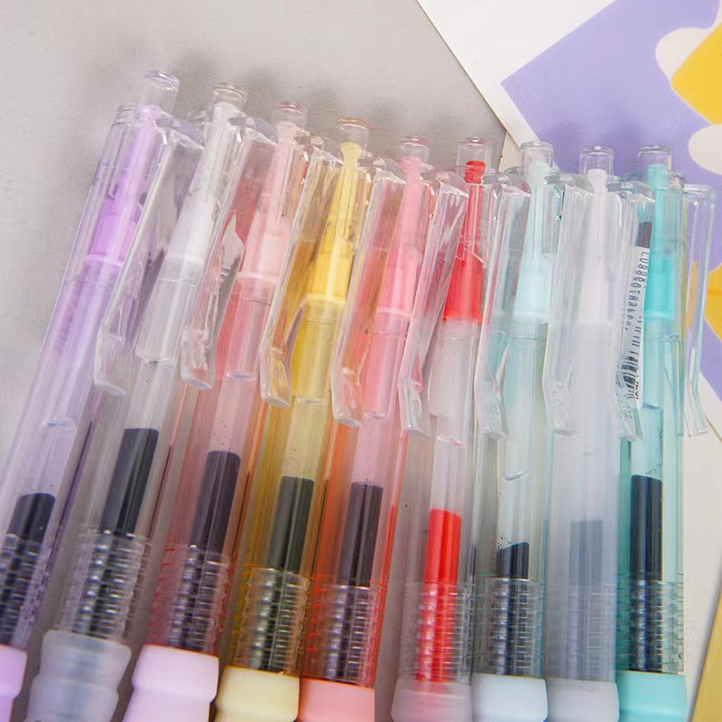 9Pcs Gel Pen Black 0.5mm Ink Press Pen Comfort Grip Writing Pens Office ...