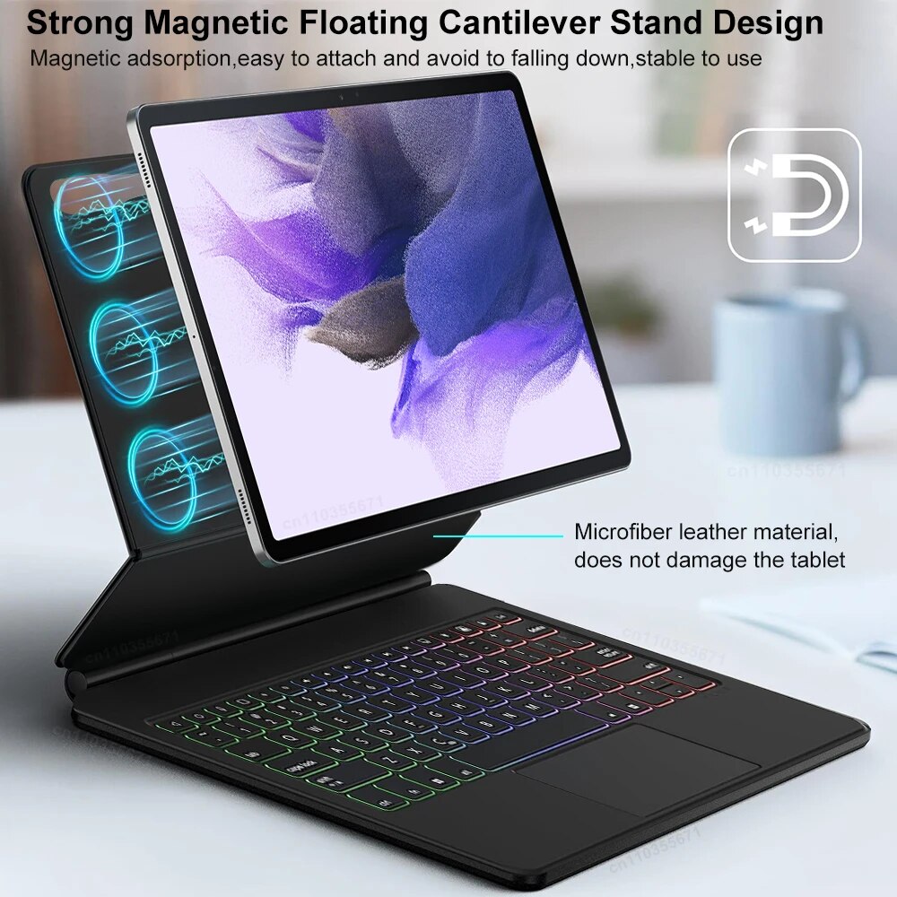 Strong Magnetic Keyboard Case for Samsung Galaxy Tab S10 S9 FE Plus Tab ...