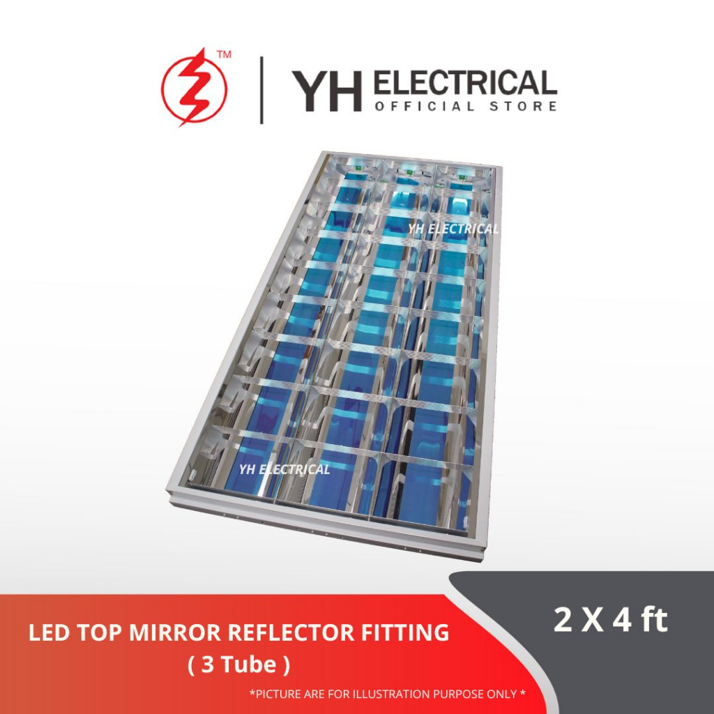 [ 3 Tube ] LED Top Mirror Reflector fitting (2X4 feet ) /Office ...