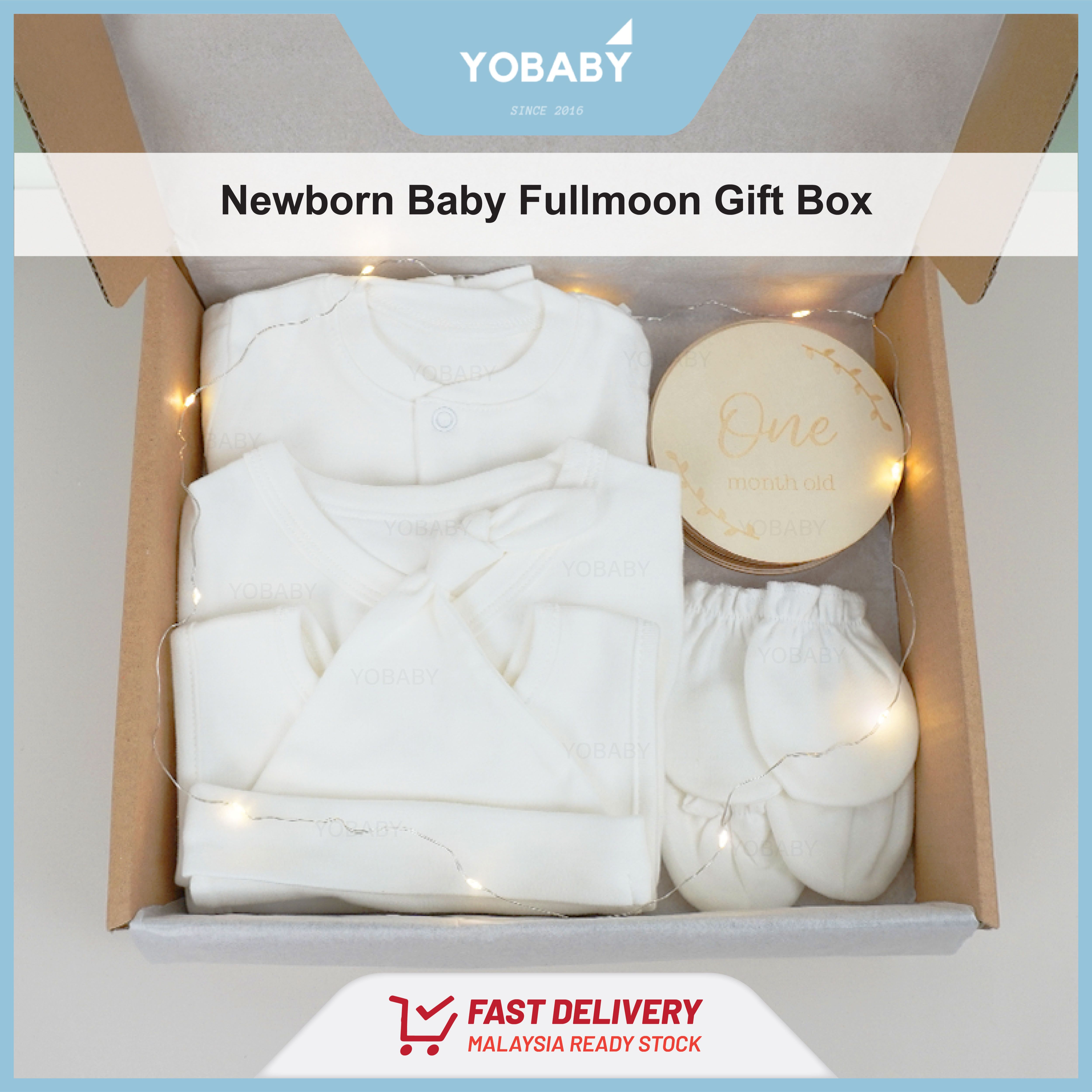Newborn Baby Fullmoon Gift Box Set Baby Boy Girl Hamper Cotton Cloth ...