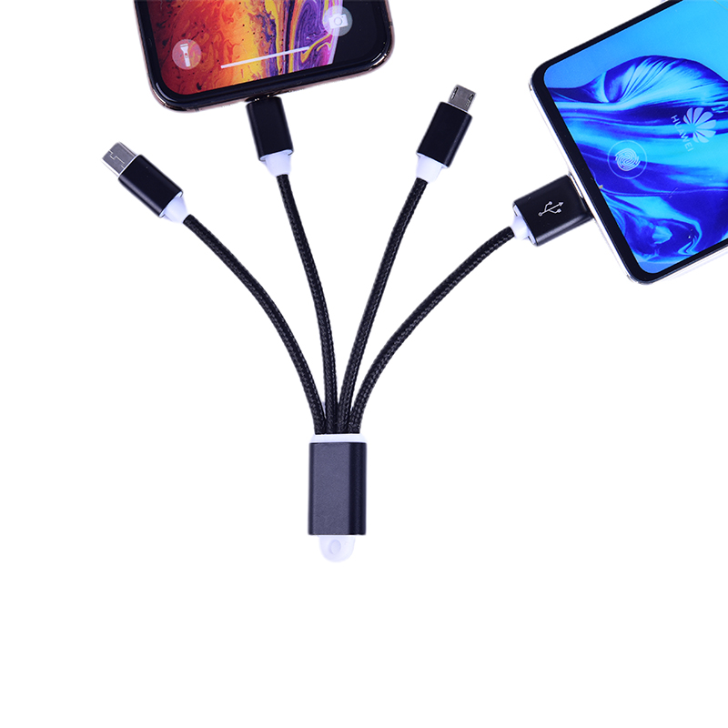 DaLouL 3 in 1 USB Cable keychain short Micro USB Type C Multi Charger ...