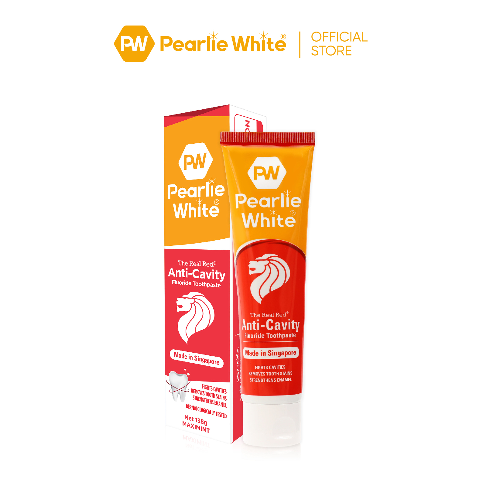 Pearlie White The Real Red Anti-Cavity Toothpaste 138gm | Lazada Singapore