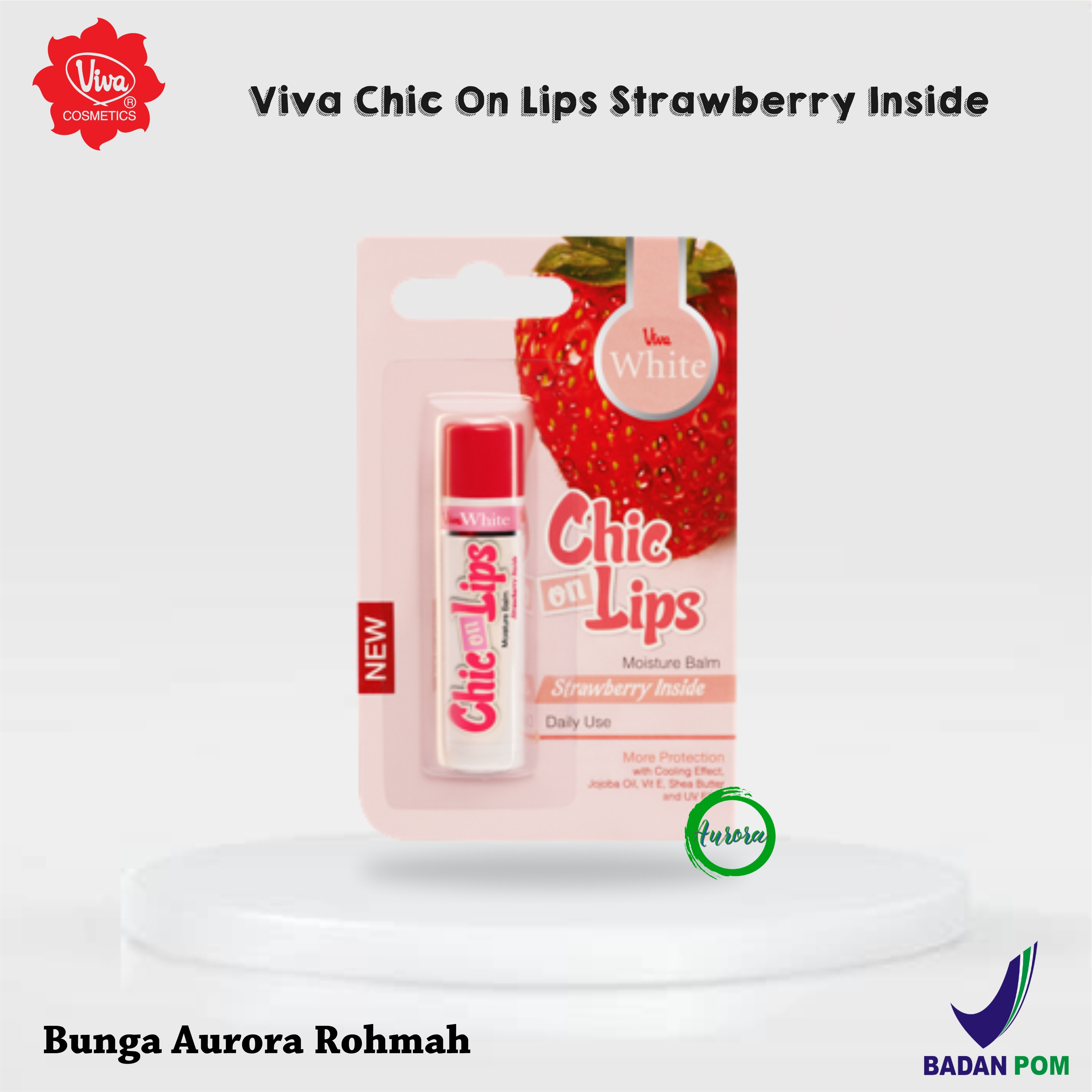 VIVA White Chic On Lips Moisture Balm (Strawberry Inside) - Lip Balm ...