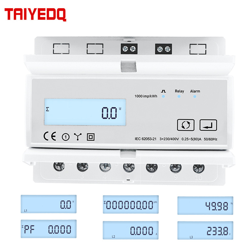 Digital Voltmeter 220 AC 3 Phase Energy Meter Modules RS485 Ammeter ...