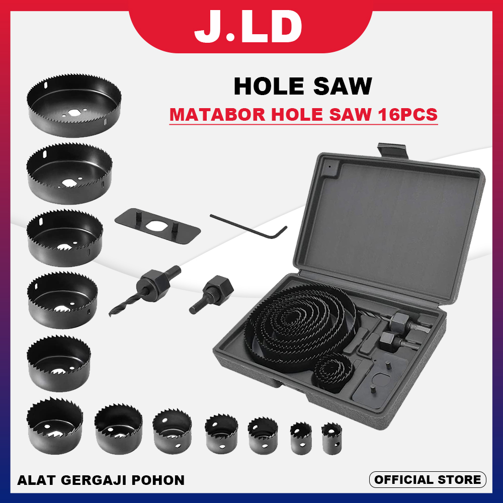 Jld Mata Bor Bulat Hole Saw 16pc Alat Hole Saw Mata Bor Kayu Matabor ...