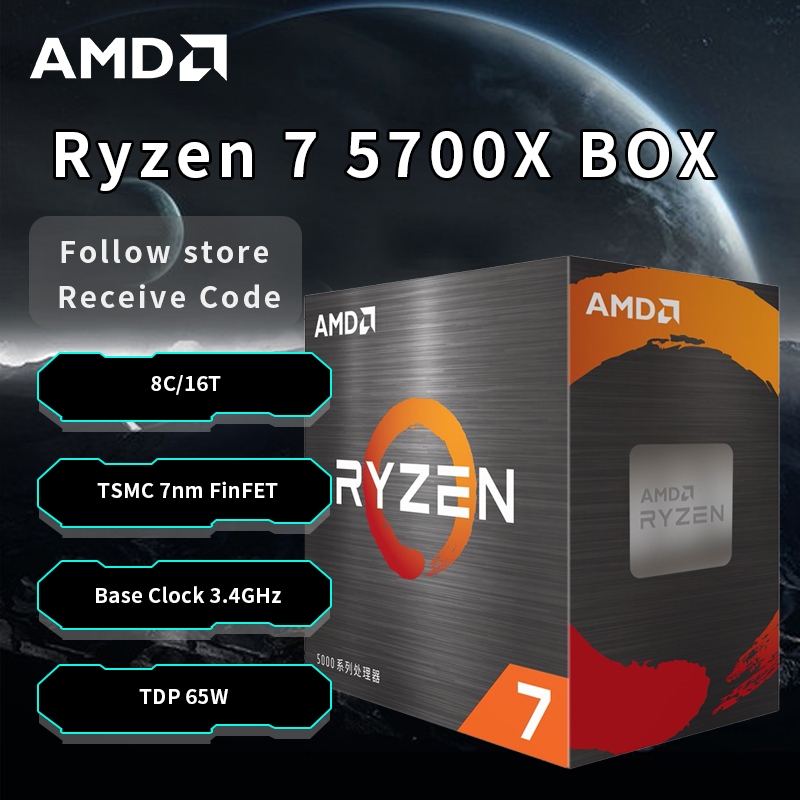 AMD Ryzen 5 4500/5500/5600/5700X 6 Cores Upto 4.2Ghz Unlocked AM4 Desktop Processor (Boxed ...