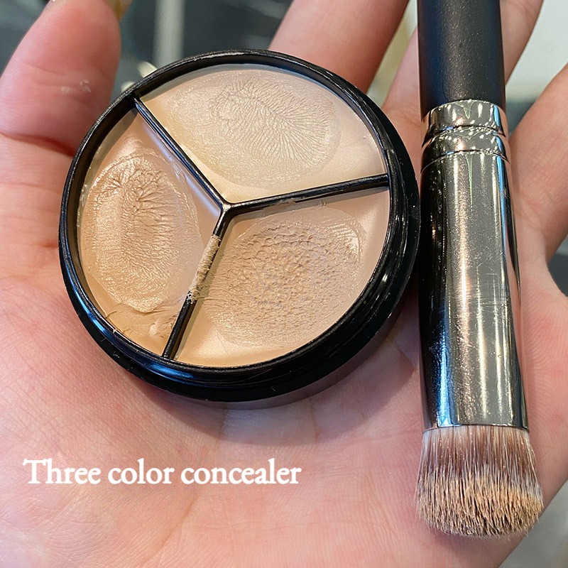3-Color Concealer Palette Cream Texture Covers Acne Marks Dark Circles ...