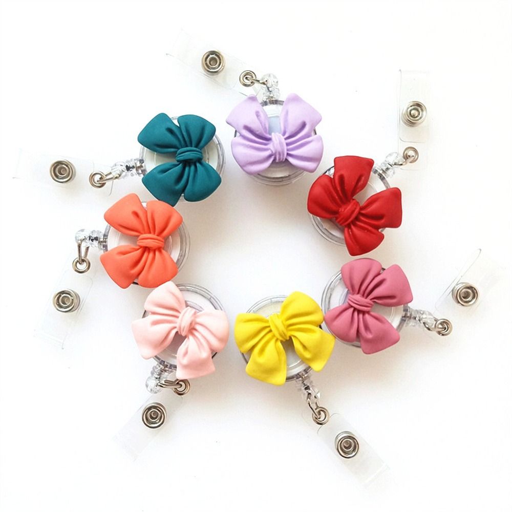 Badge Cilp Bow Flower Nurse Badge Reel Name Tag 3D Flora Retractable ...