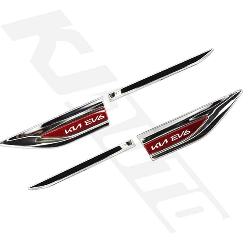 KIA EV6 Car Stainless Steel Car Door Fender 3D Metal Side Logo Stickers ...