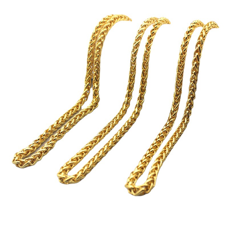 【Clearance Sale】Imitation Gold Necklace Male Boss Aggressive Big Gold ...