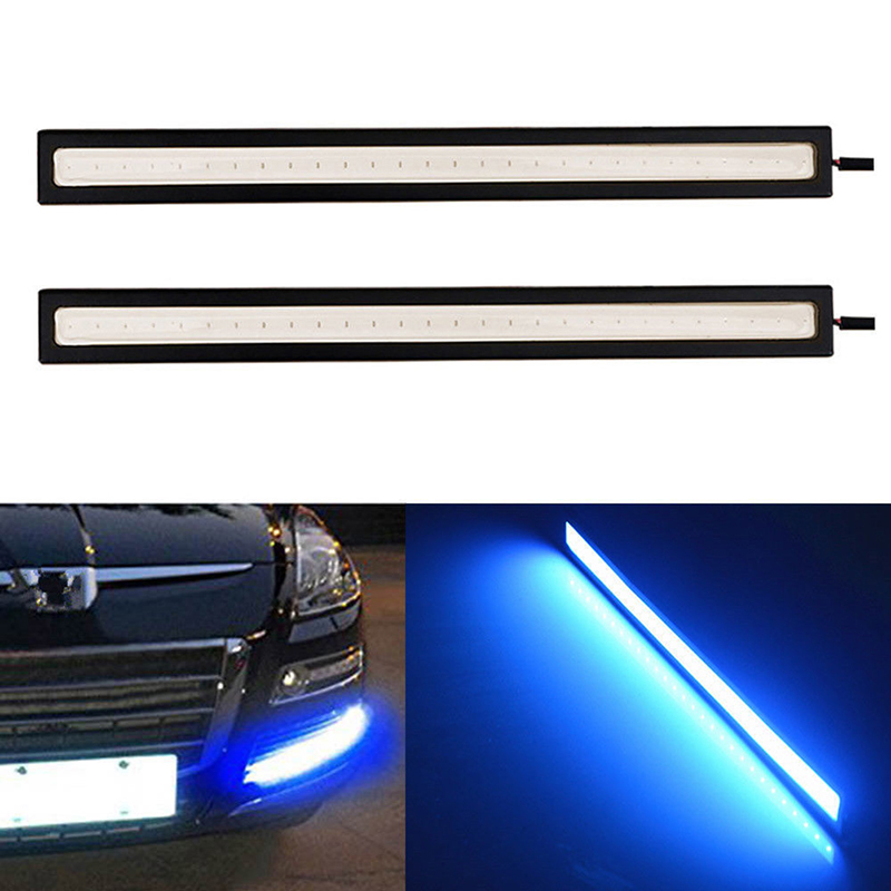 Blue Super Bright Car COB LED Lights DRL Fog Driving Lamp Waterproof DC ...