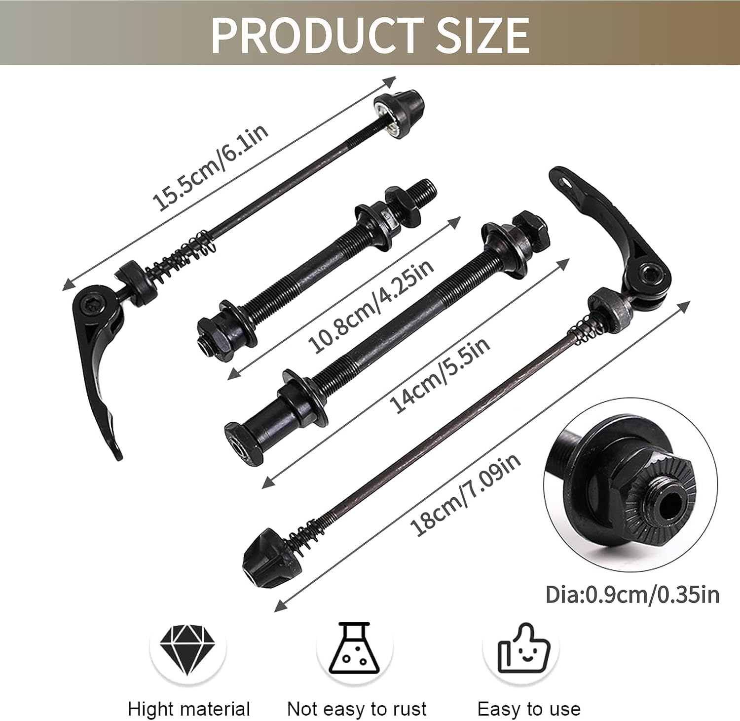 Premium MTB & Road Bike Quick Release Set – 1 Pair of Lightweight ...